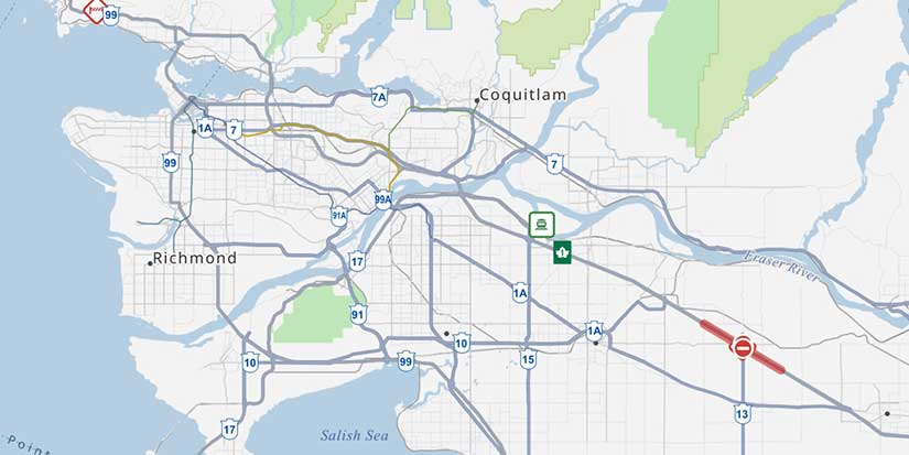 Driving Map Of Vancouver Bc RichmondSentinel | DriveBC Enhances